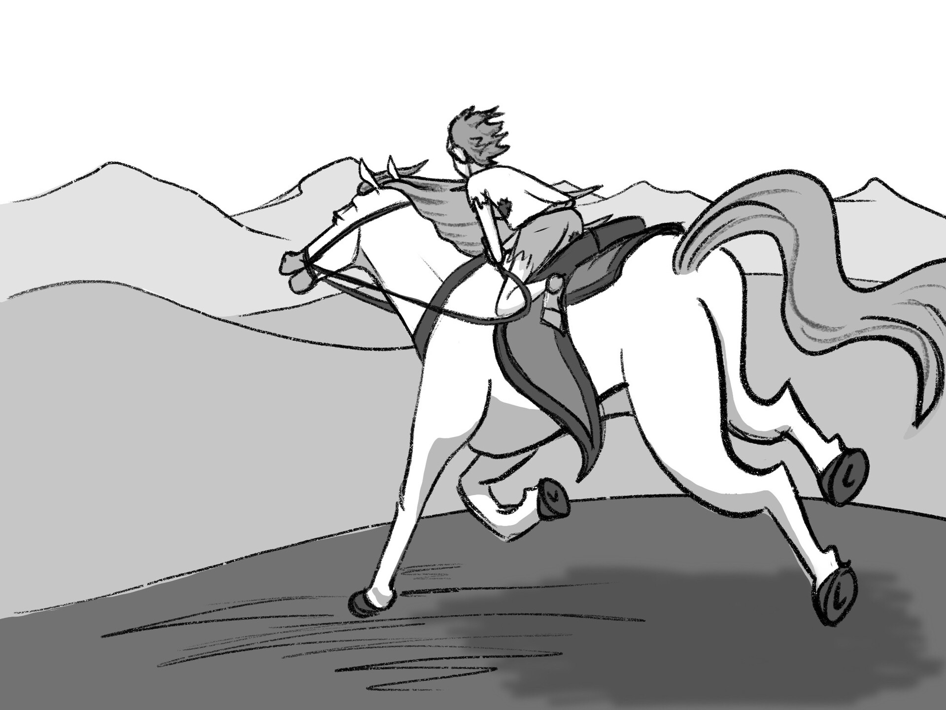 how to draw a boy on a horse