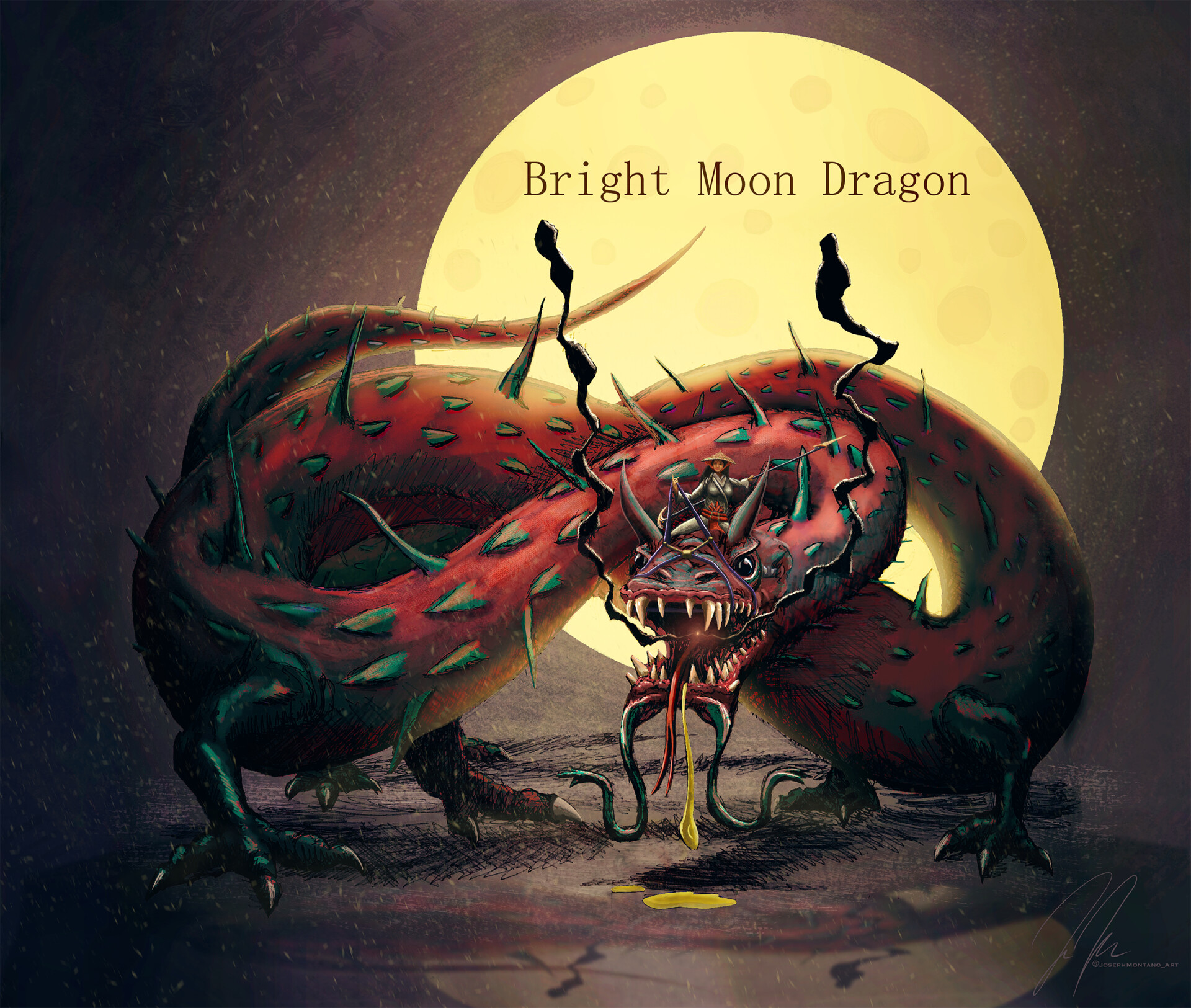 ArtStation - Bright Moon Dragon