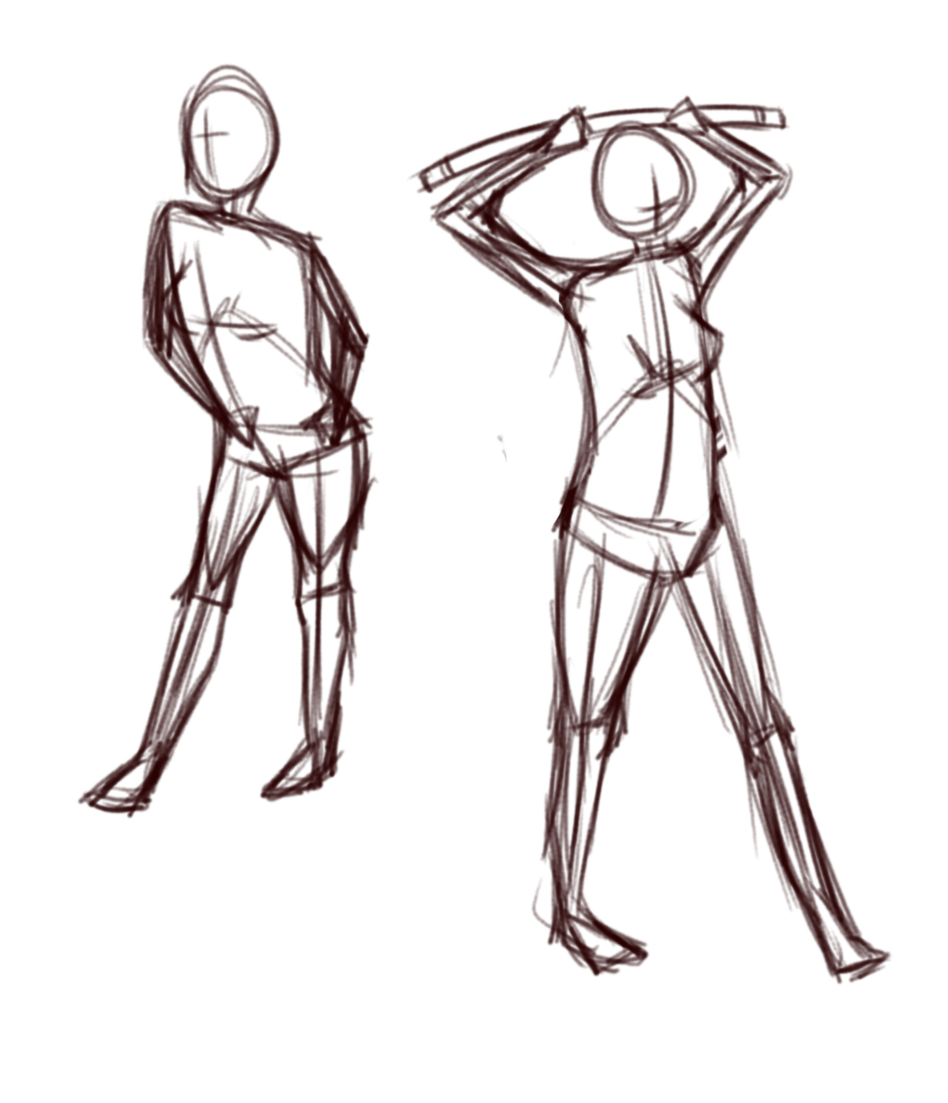 man walking drawing reference