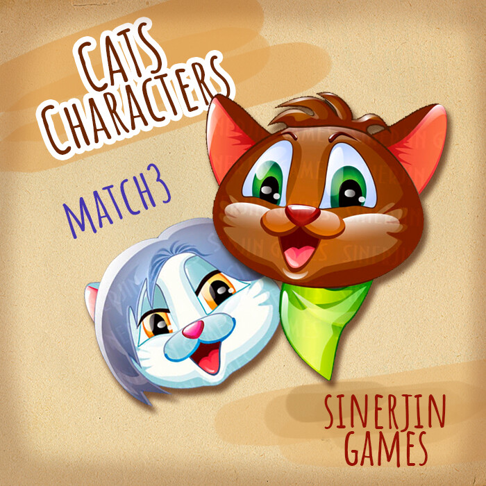ArtStation - CATS. Character for the game match 3