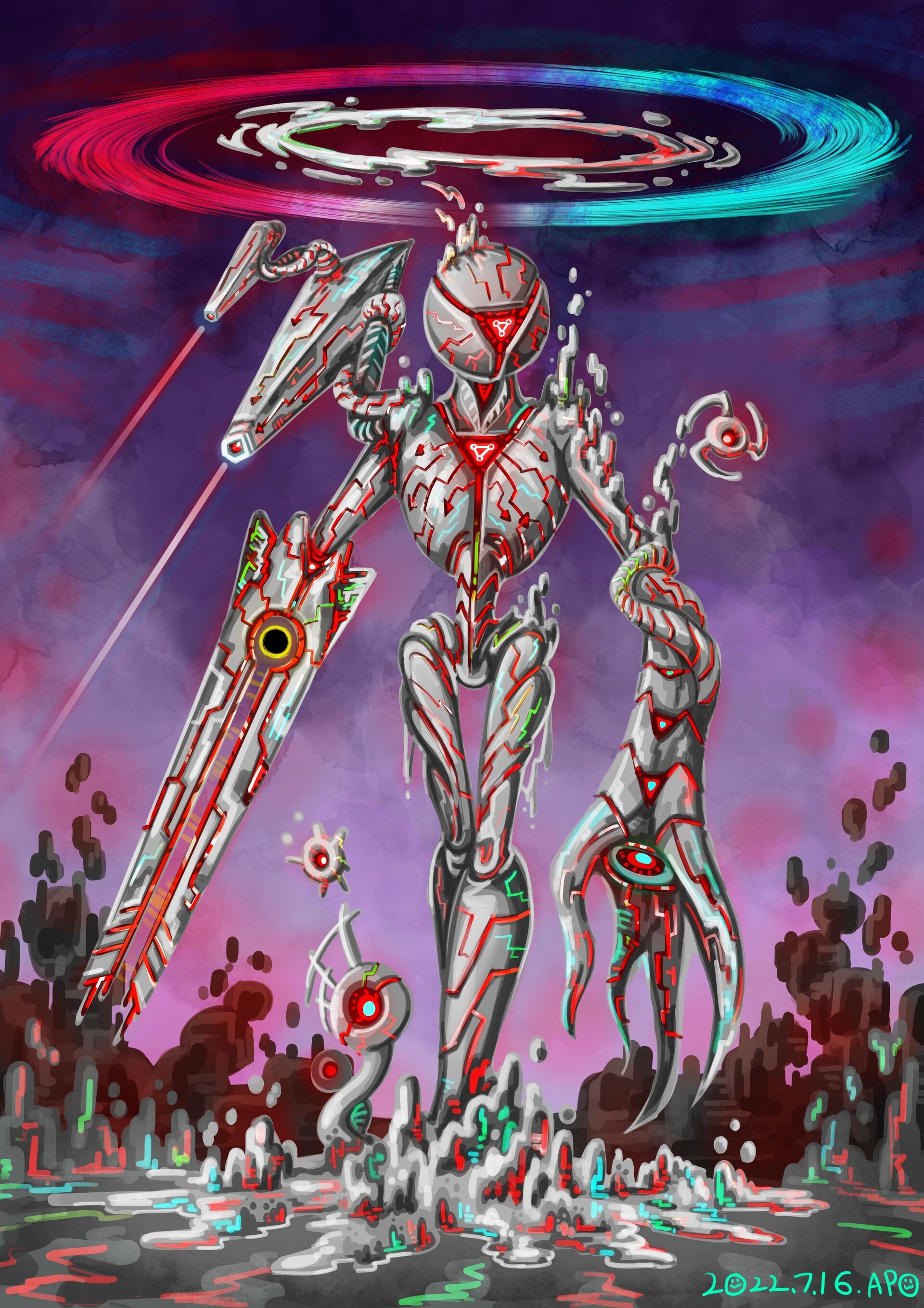 ArtStation - [Matrix/Battle Entity] Giant Grey Goo Construct / Concept Art