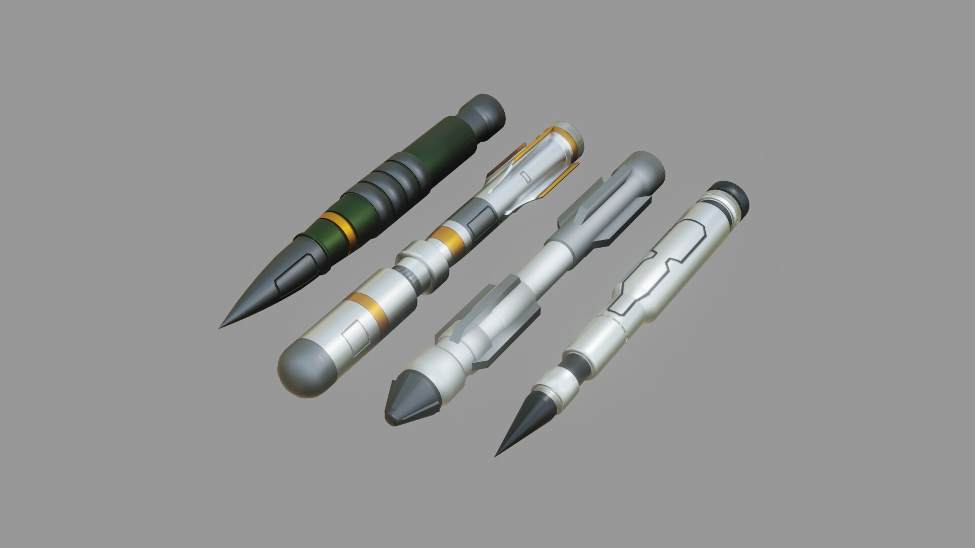 ArtStation - Sci-Fi Missiles - Low Poly - Game Ready - PBR