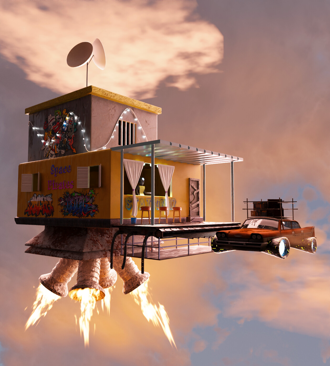 ArtStation - Floating Cafe.