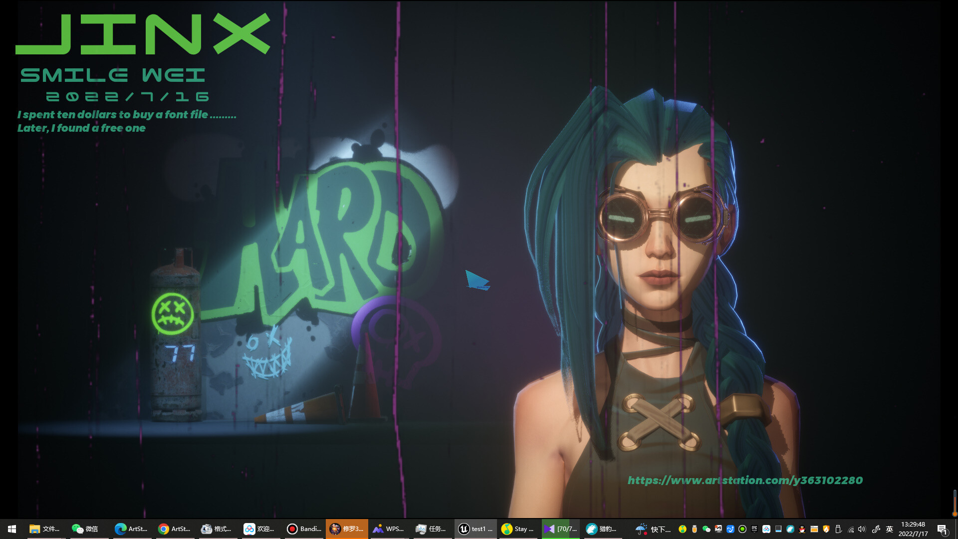 Artstation Jinx Ue5 Render Test