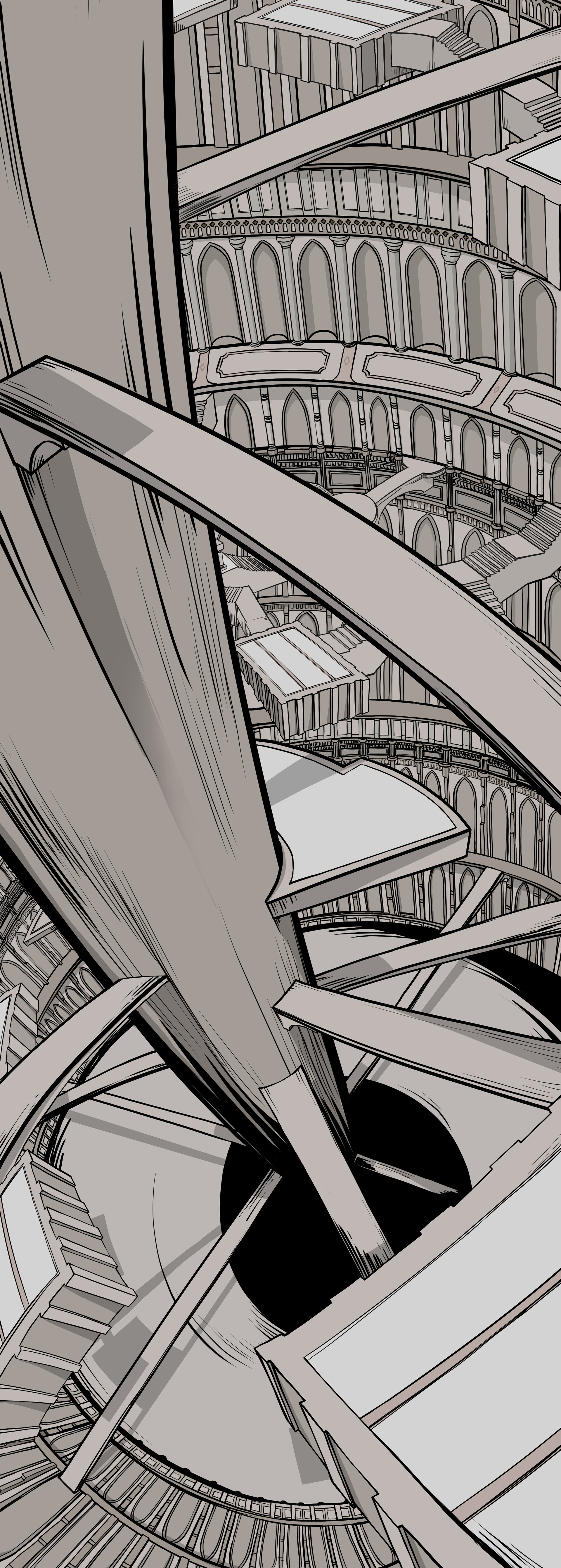 ArtStation - Webtoon Background - Lines and coloring