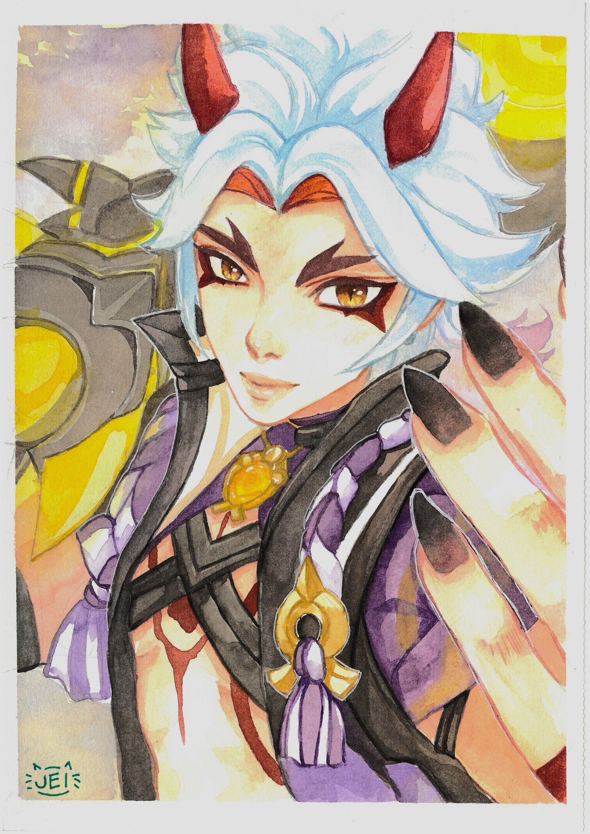 ArtStation - Arataki Itto in Watercolour