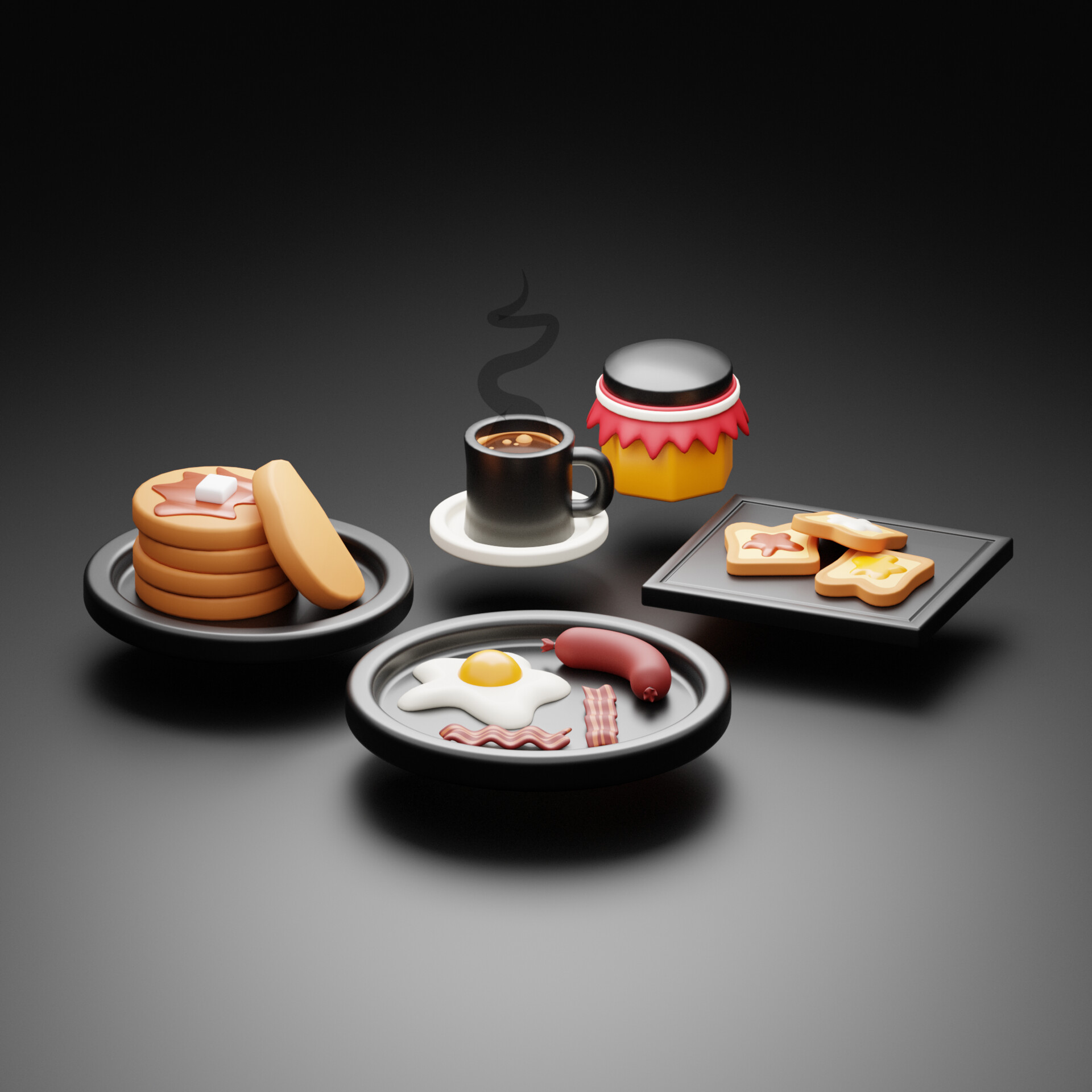 ArtStation - 🥞🍳🥓🍞☕ breakfast