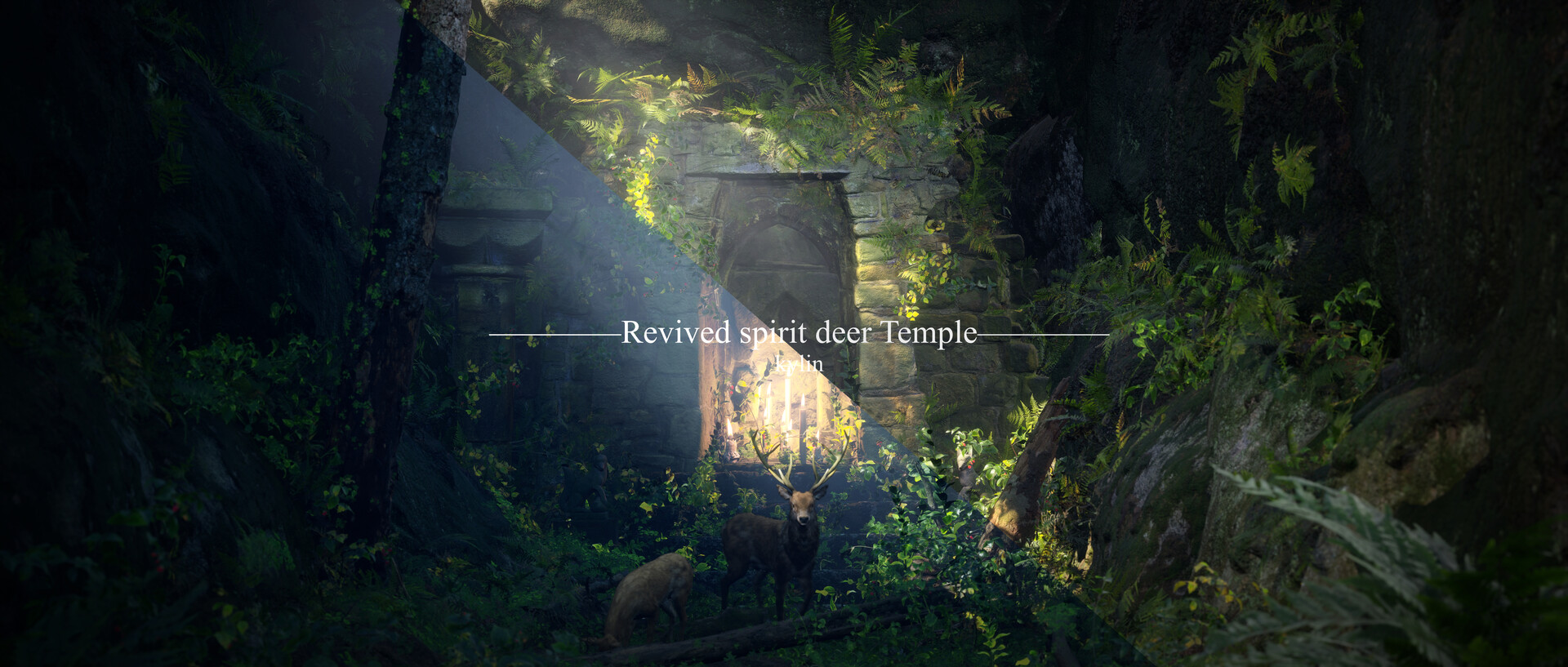 ArtStation - Revived spirit deer Temple day