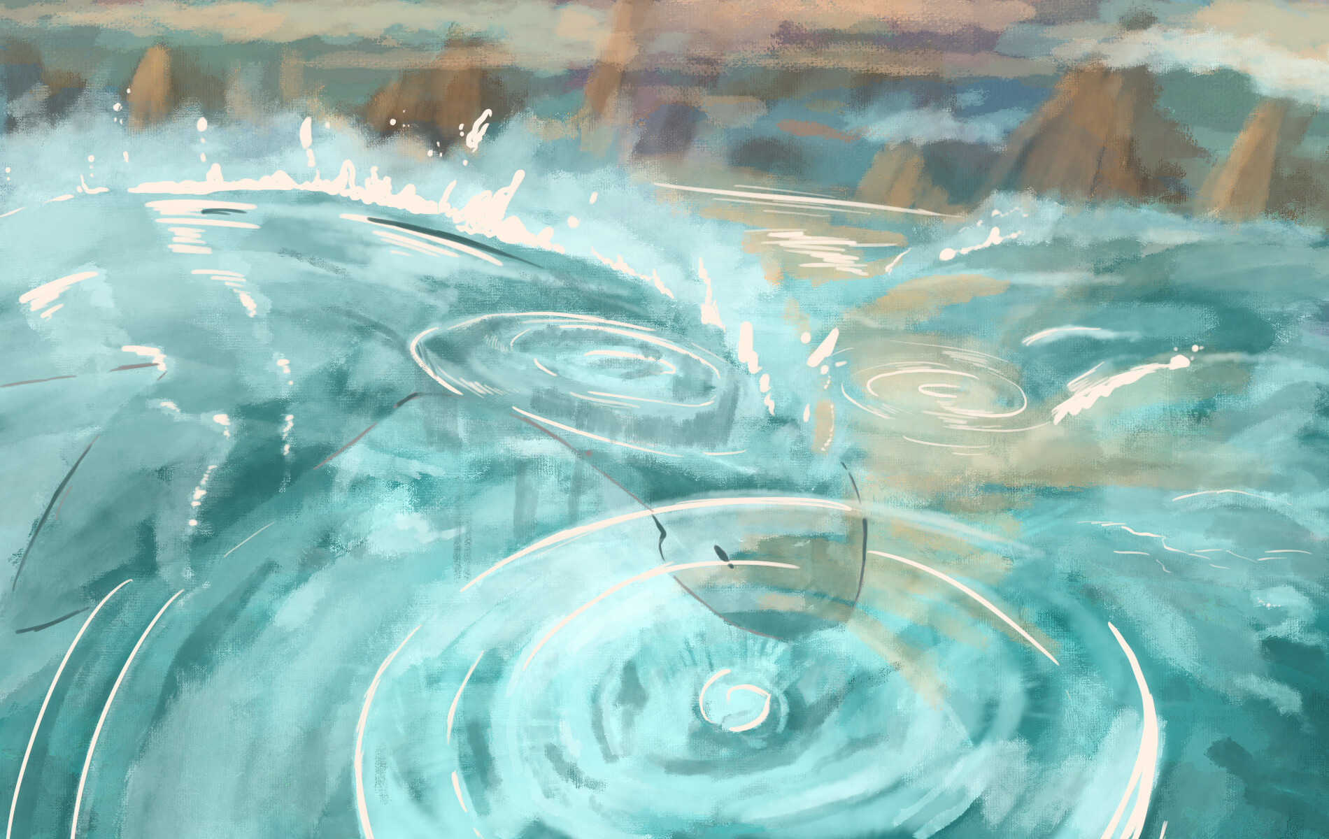 ArtStation - Whirlwind in the ocean background