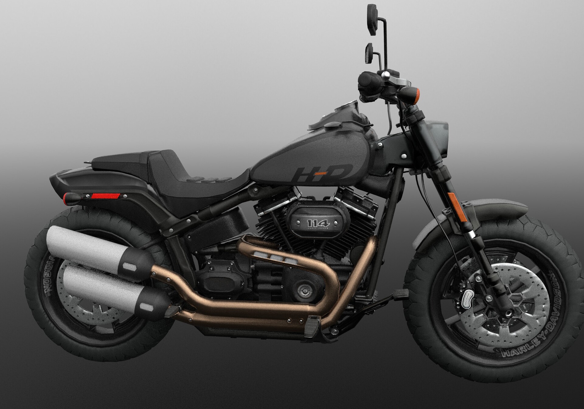 ArtStation - fat bob 3d harley davidson