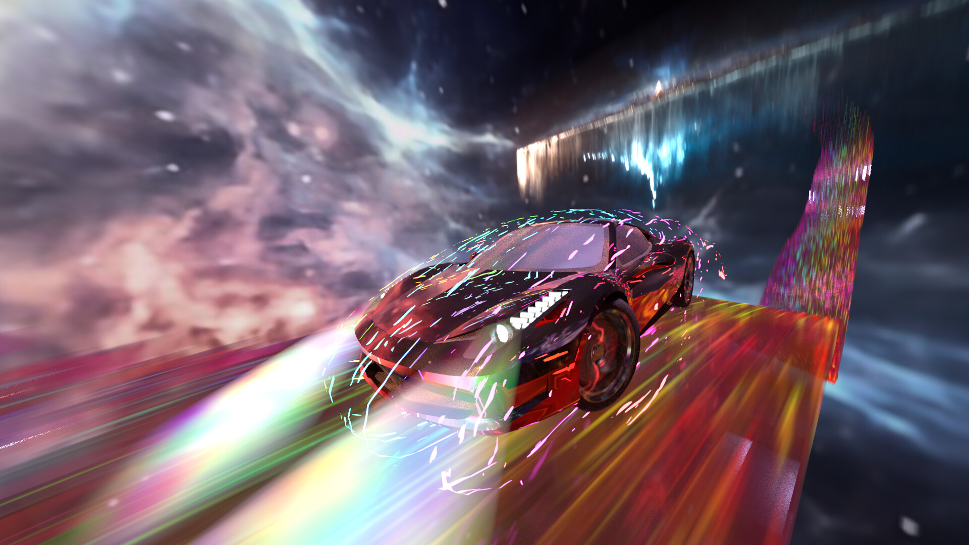 Mathieu Devos - Worthy Tony Stark driving on the Bifrost