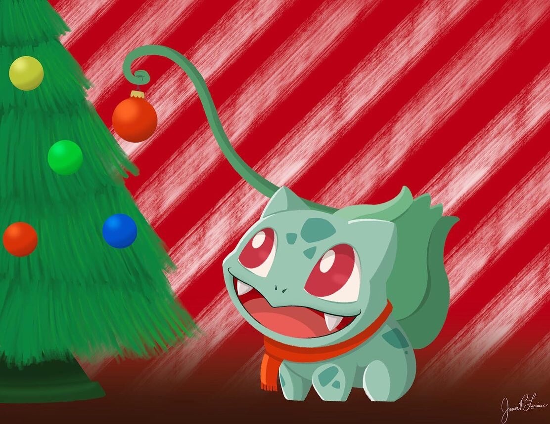 ArtStation - Christmas Time Bulbasaur