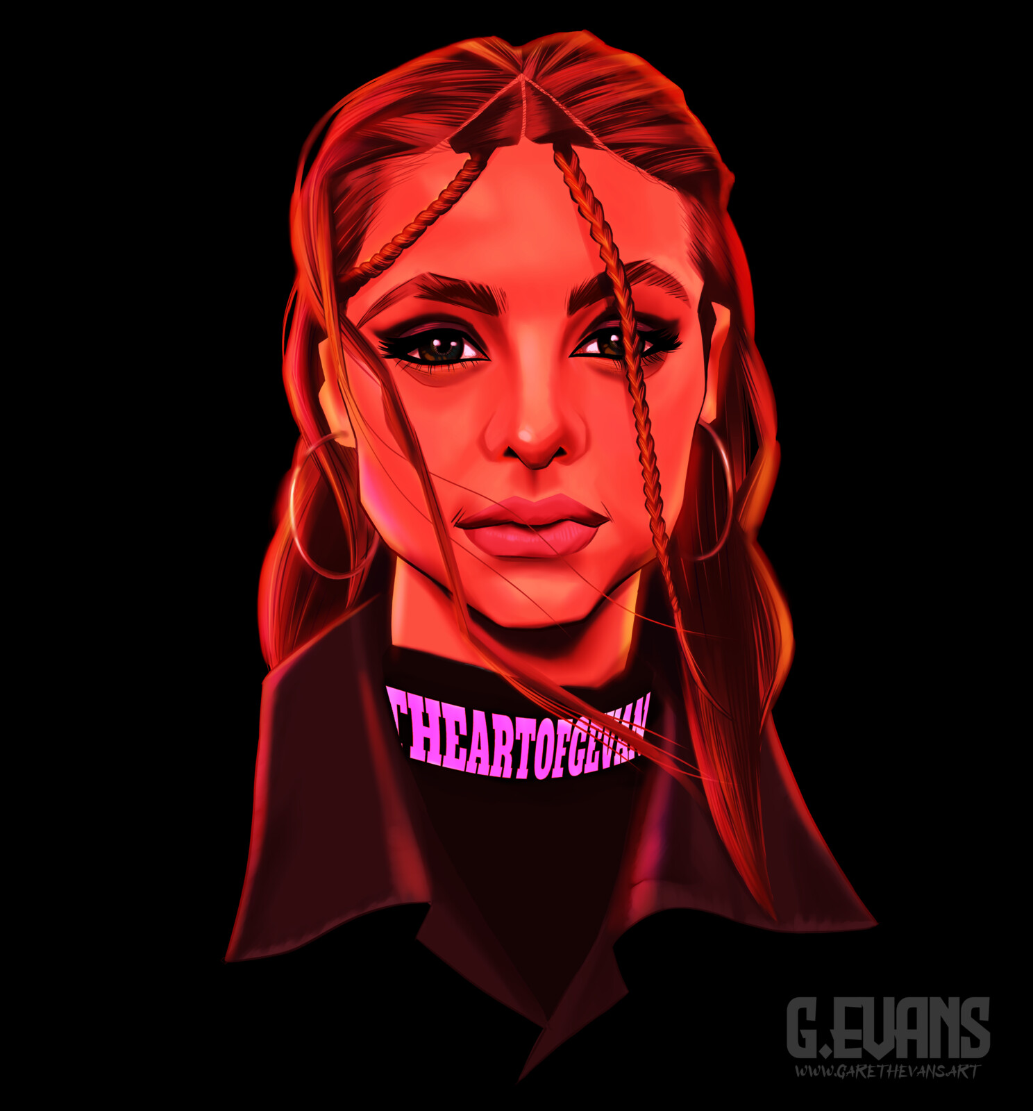 G. BILLINGTON EVANS - Portrait Of A Girl With Braids