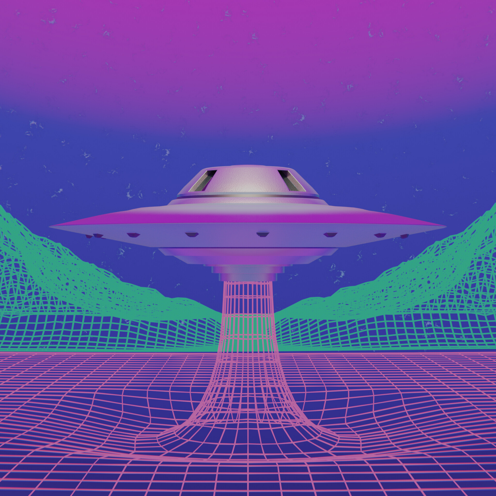 ArtStation - Vaporwave Saucer