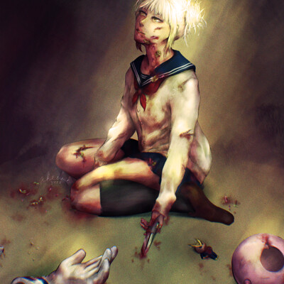 anime boy bleeding out