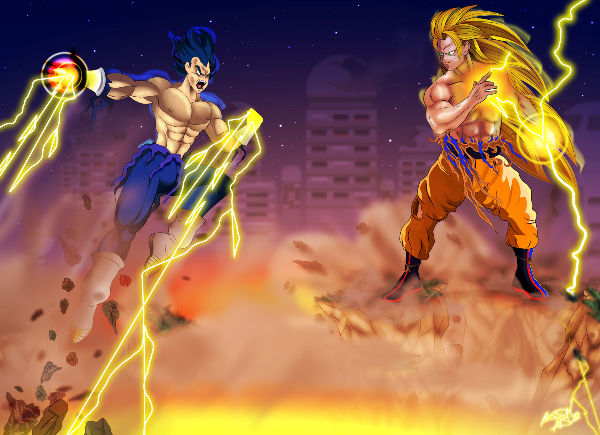 ArtStation - Dragon Ball Z - Training Night