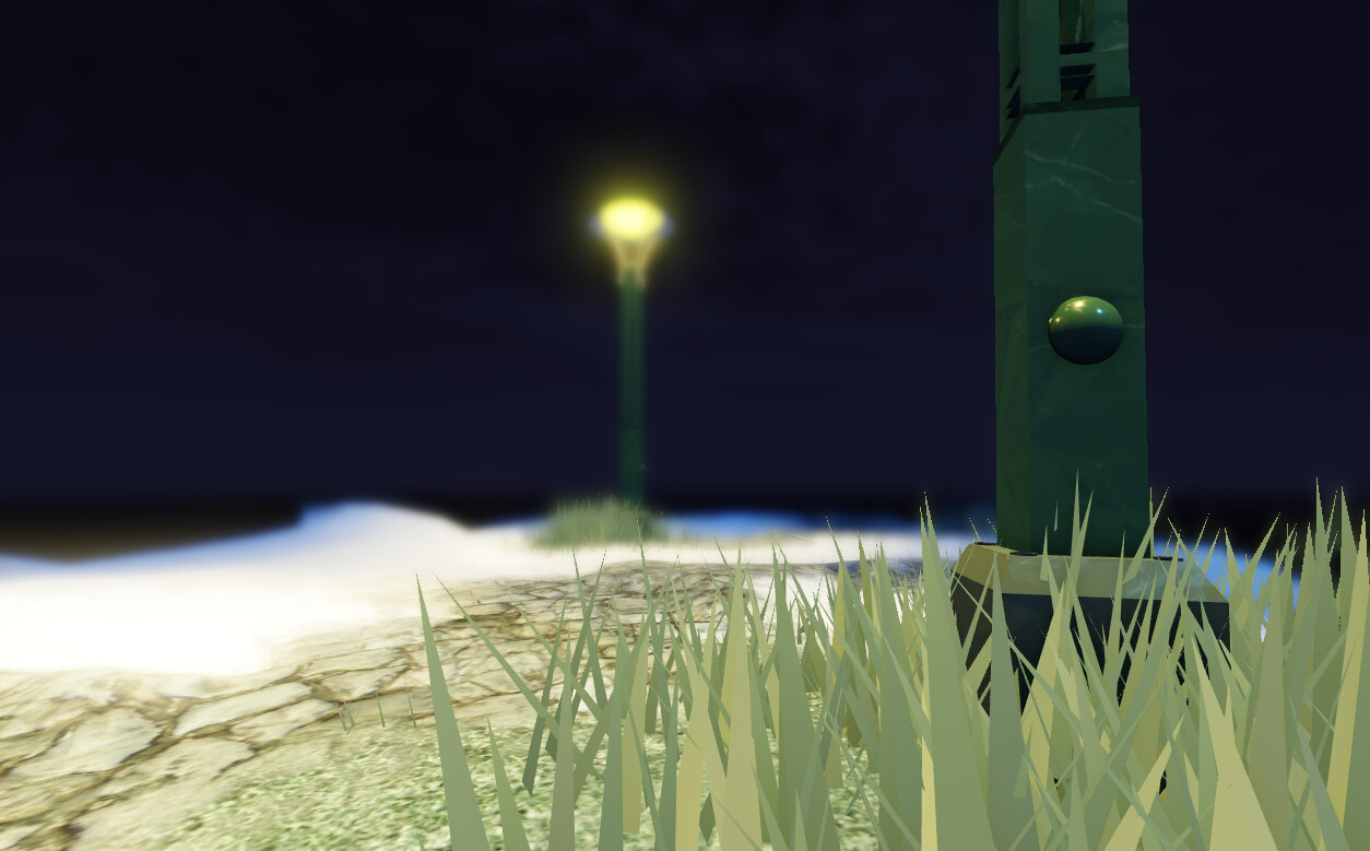 ArtStation - lamps in the foggy winter night