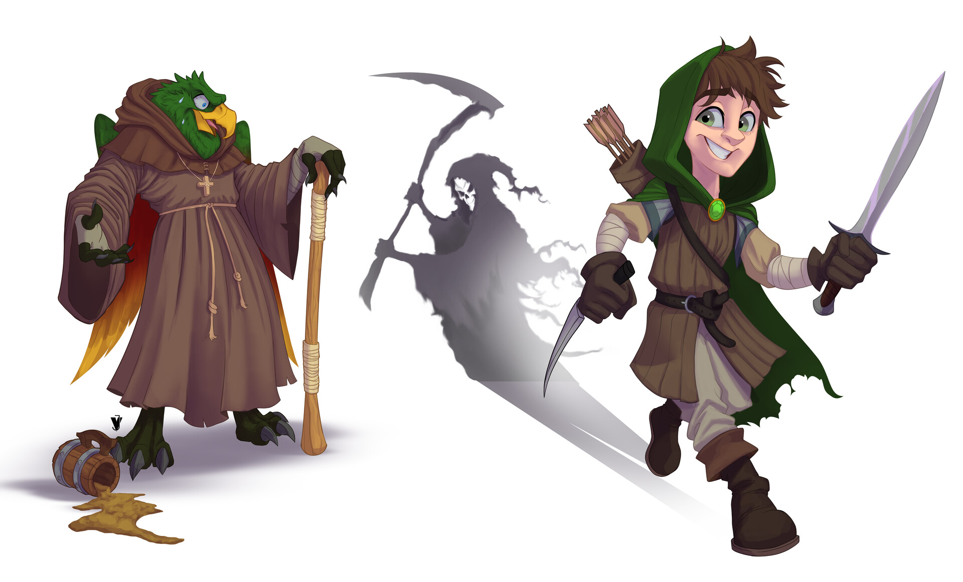 ArtStation - Commission - two characters - full body - shaded