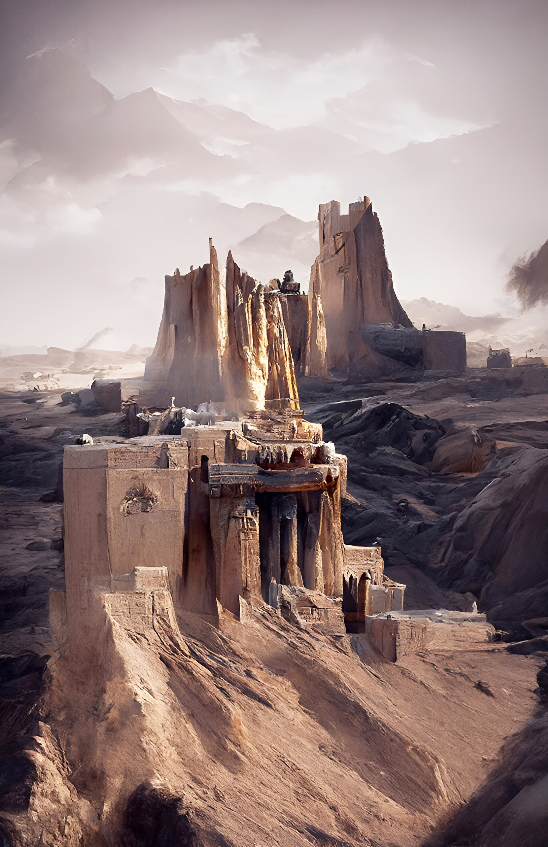 ArtStation - Old temple in mountains