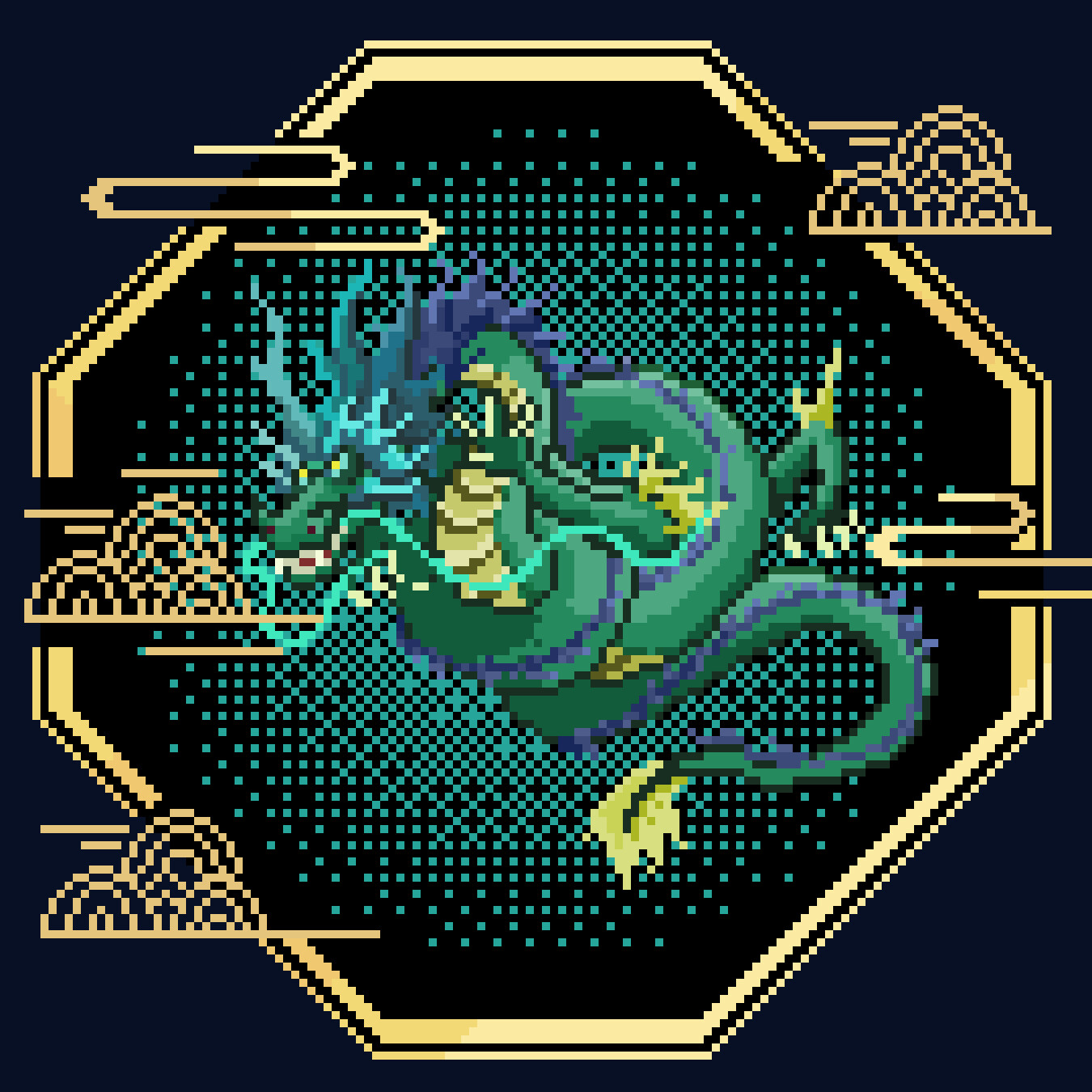 ArtStation - pixel: Azure Dragon