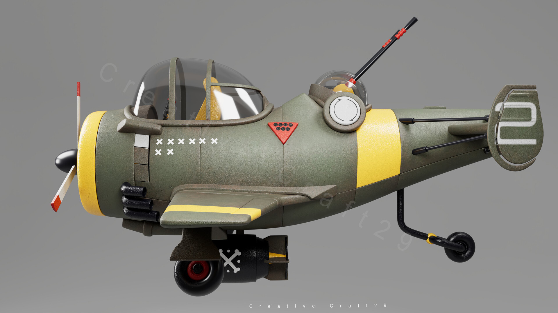 ArtStation - Bomber Flying Tara modeling with Maya and Substance