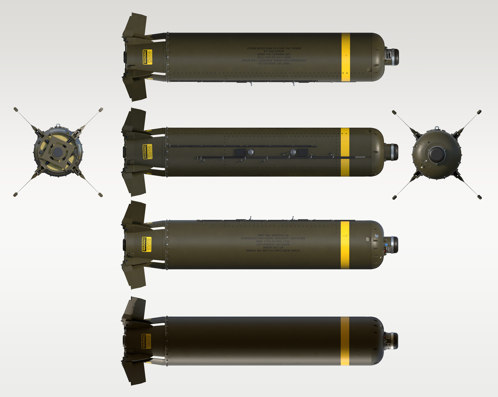Denis Galayko - CBU-87 and CBU-103 Combined Effects Munition 3D models
