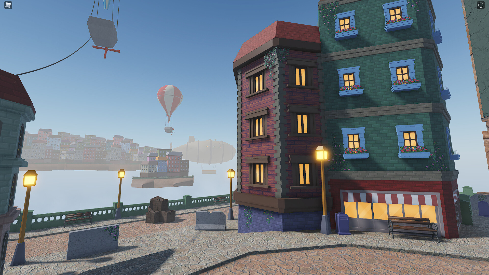 steampunk floating city