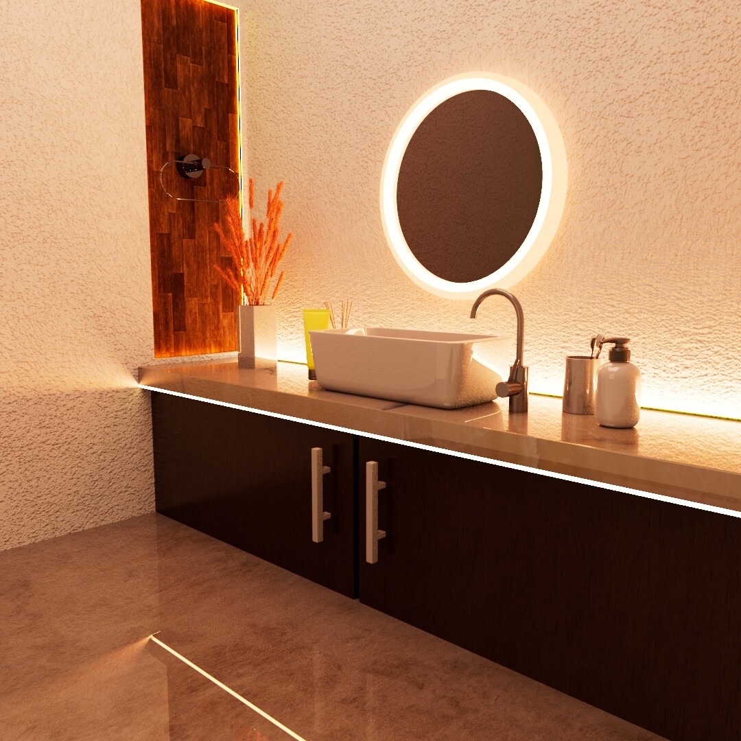 ArtStation - Washroom Interior Render