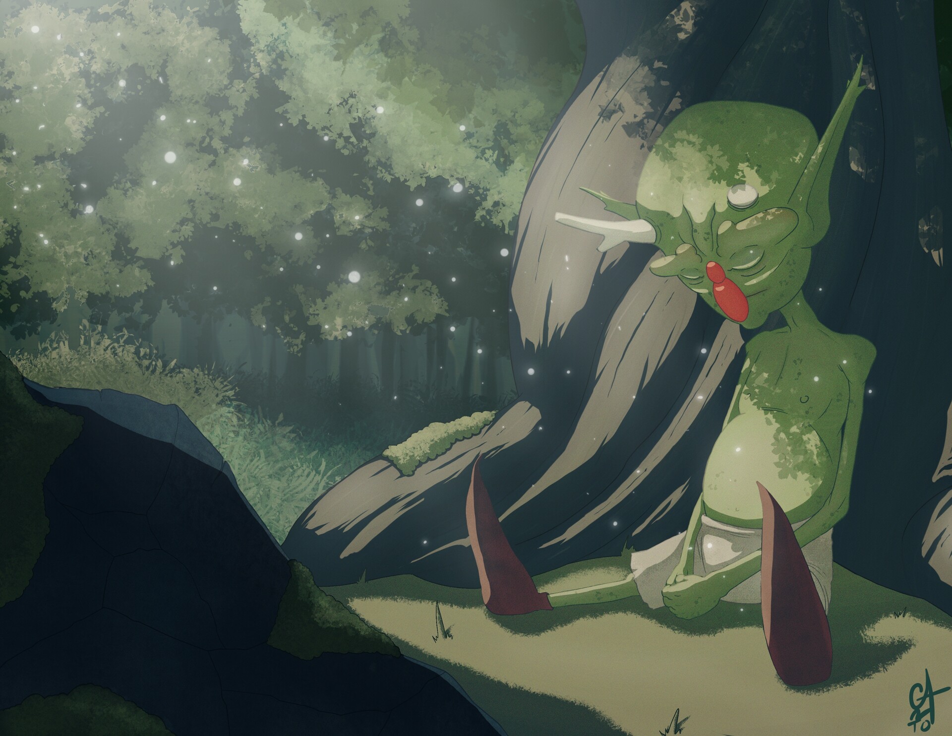 ArtStation - Forest creature bathed in the morning sunlight