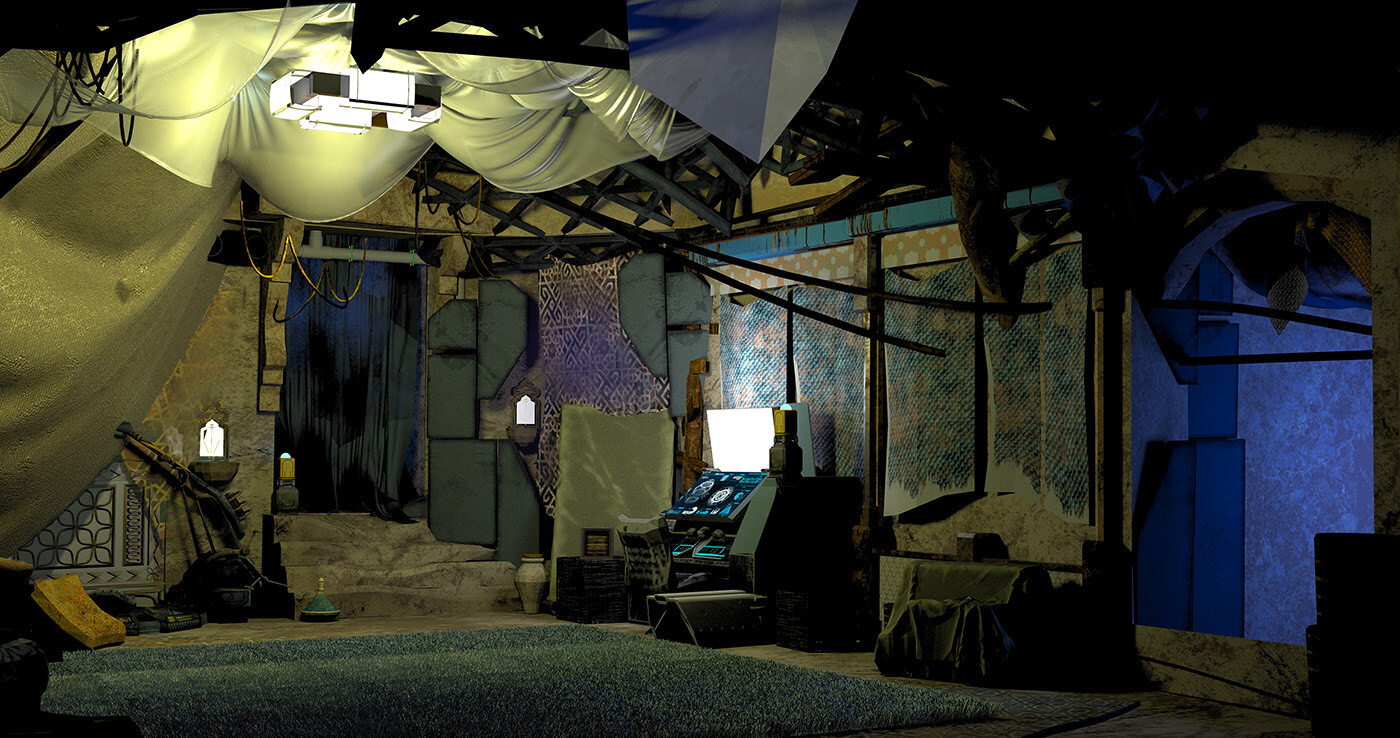 ArtStation - 3D scene set design from a dune novel.