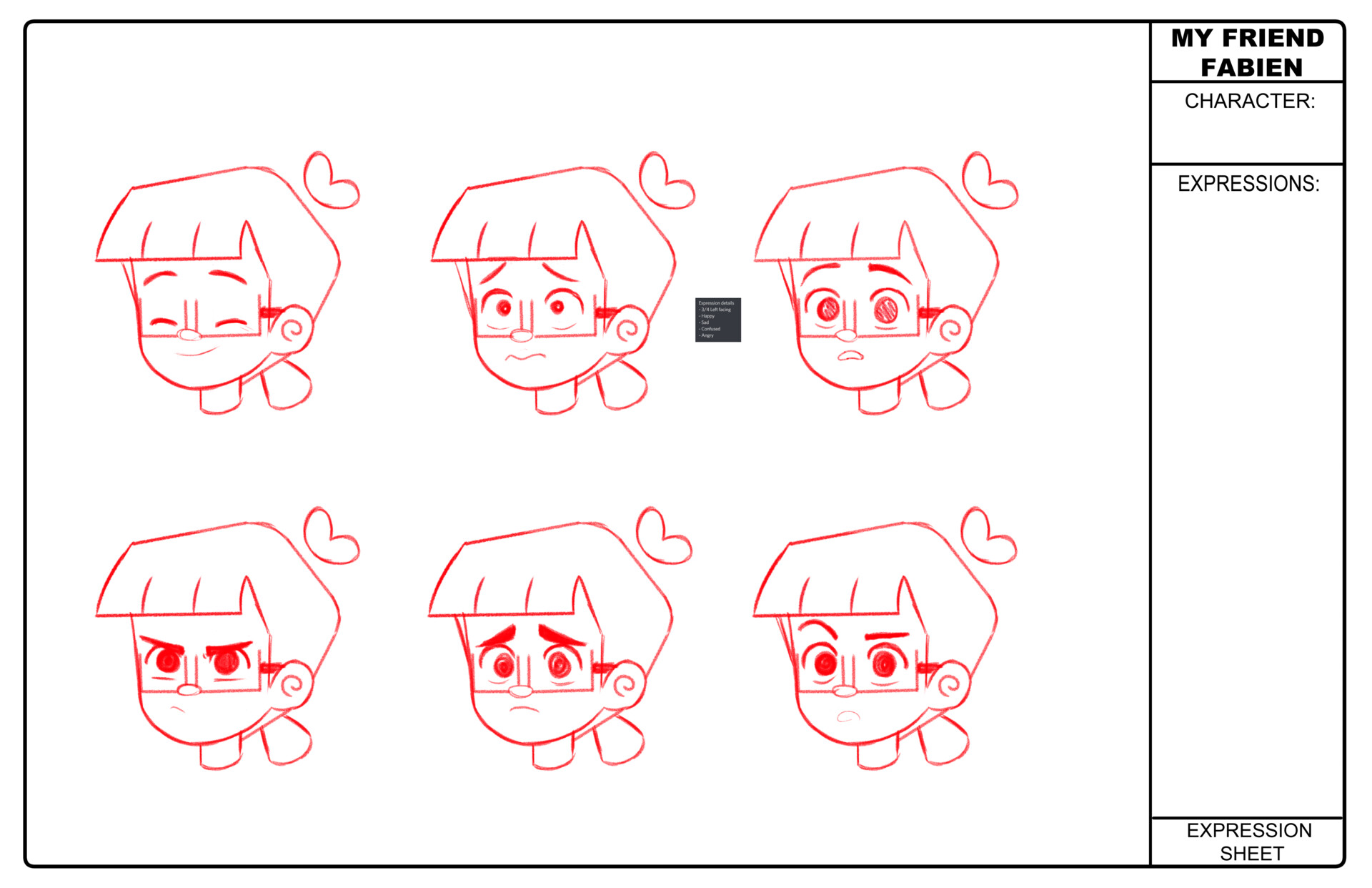 ArtStation - My Friend Fabien: Maya Expression Sheet