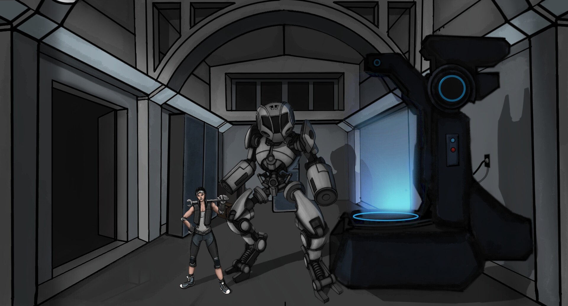 Kirill Shur - Project 《Boxers》2d concept character 《Al》color version