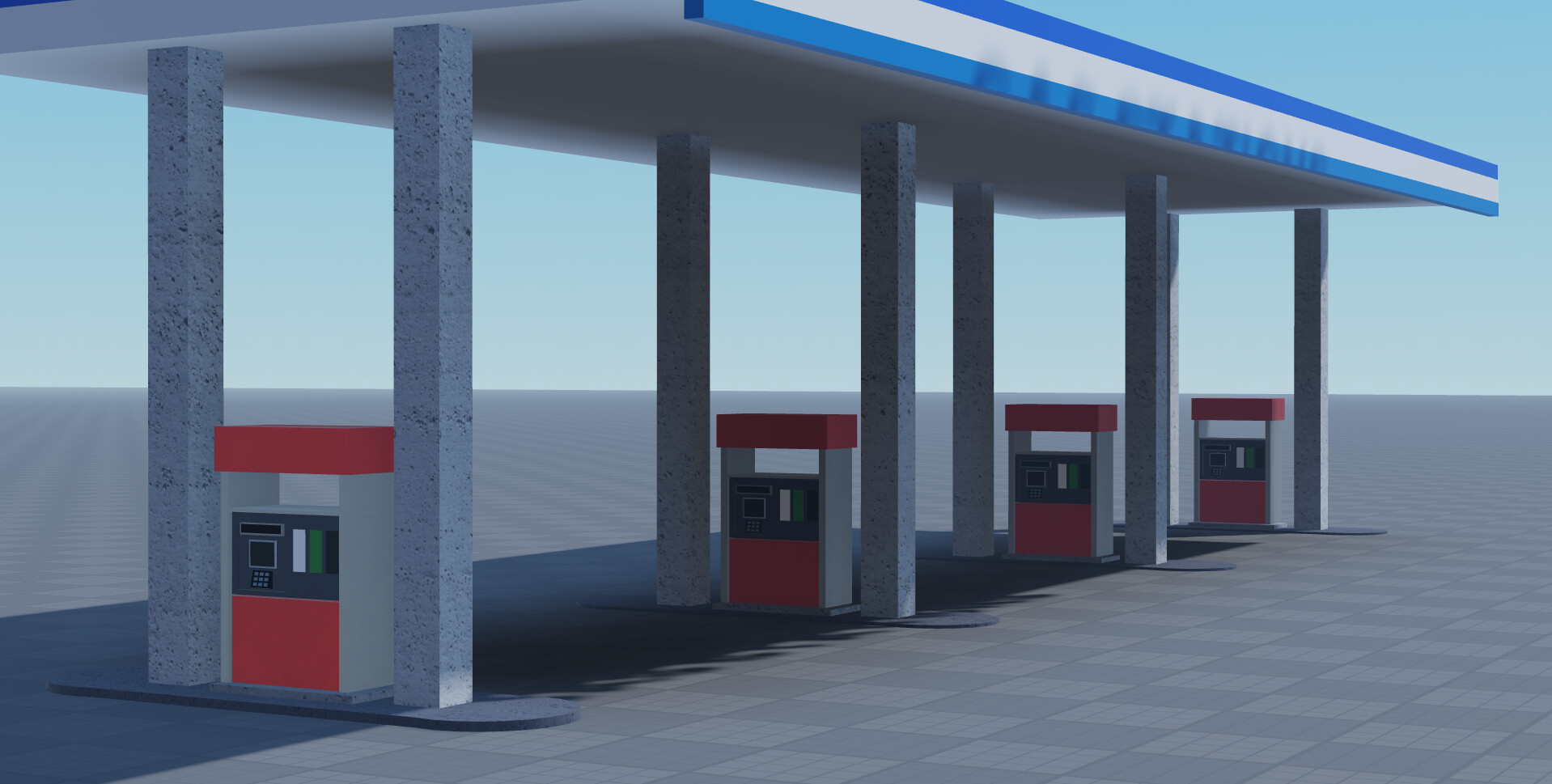 ArtStation - Oversimplified Low Poly Gas Station