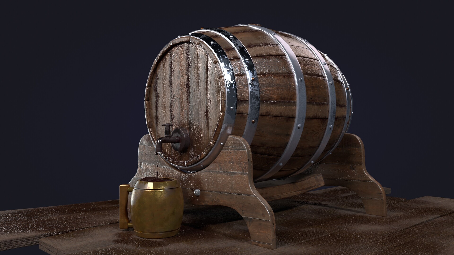 ArtStation - Wooden Barrel