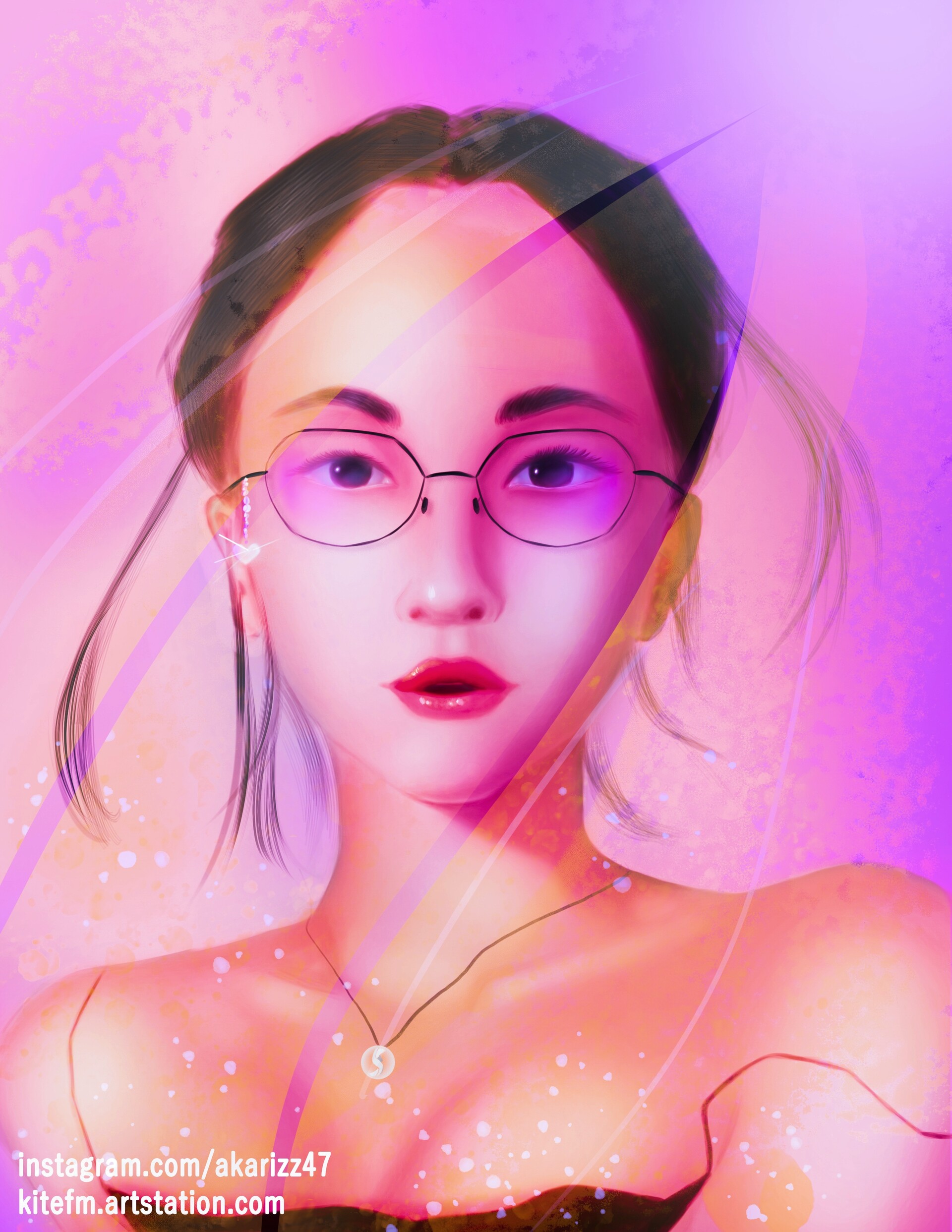 Artstation A Girl With Glasses
