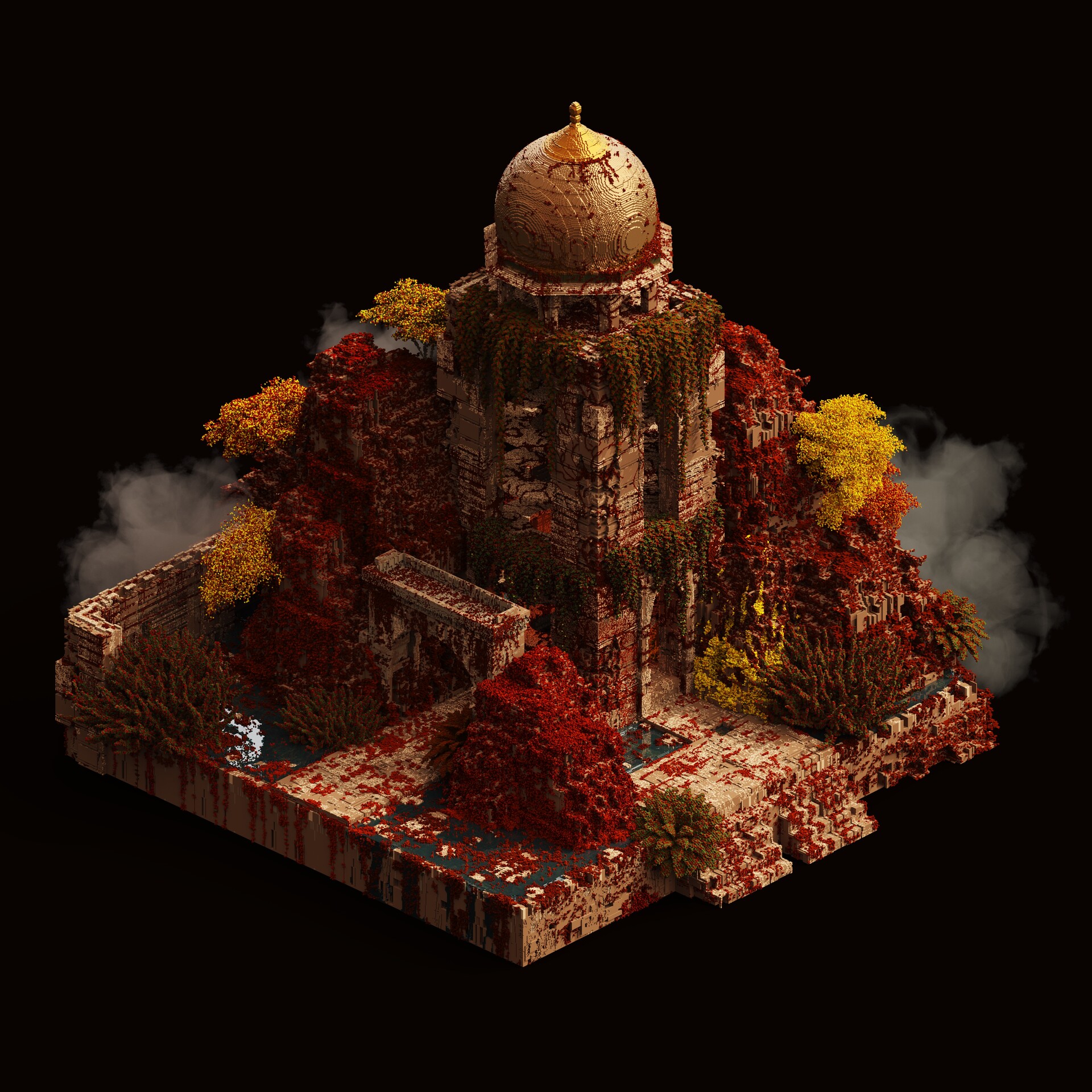 ArtStation - Autumn on The single temple
