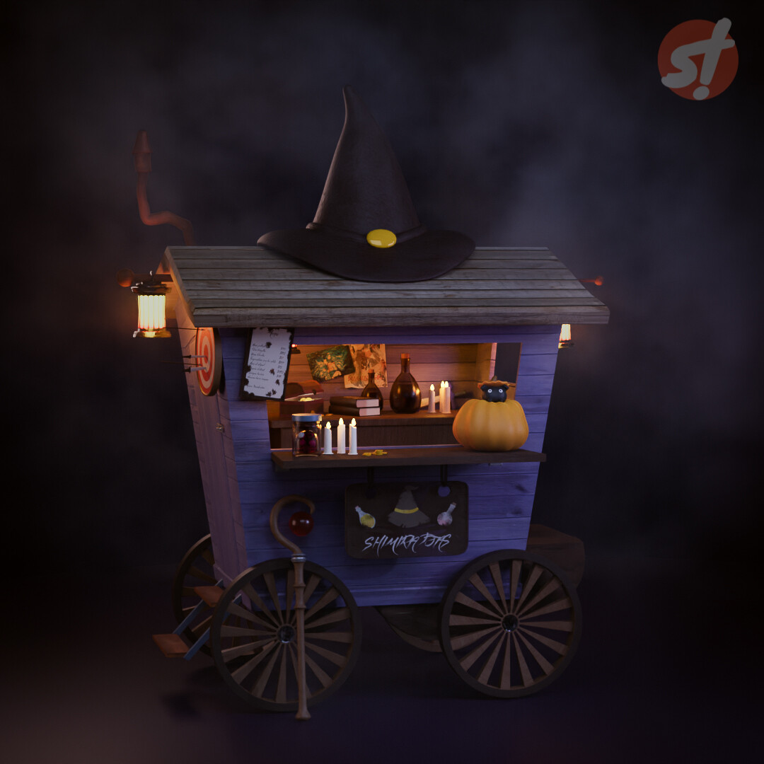 ArtStation - Carrito de pociones | potion cart