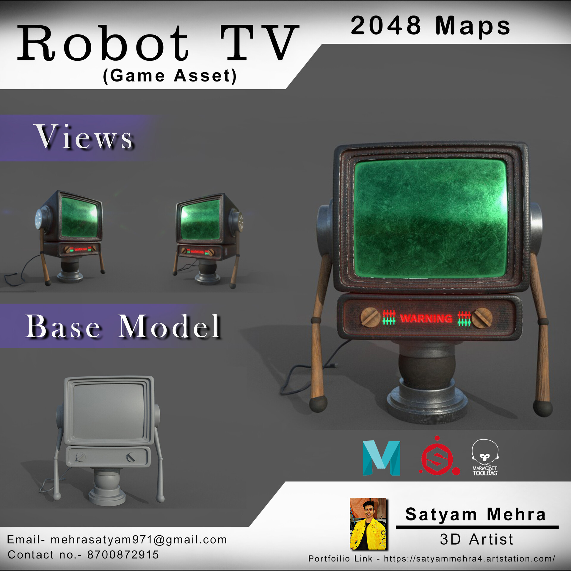 ArtStation - Robot TV (Game Asset)