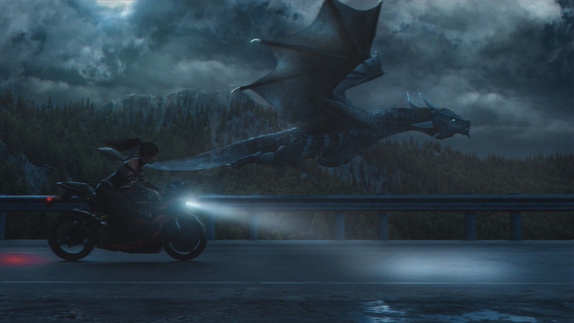 ArtStation - Racing with a dragon