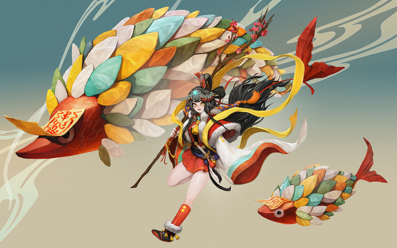 jin jurin - .召喚師.Summoner paper koi concept