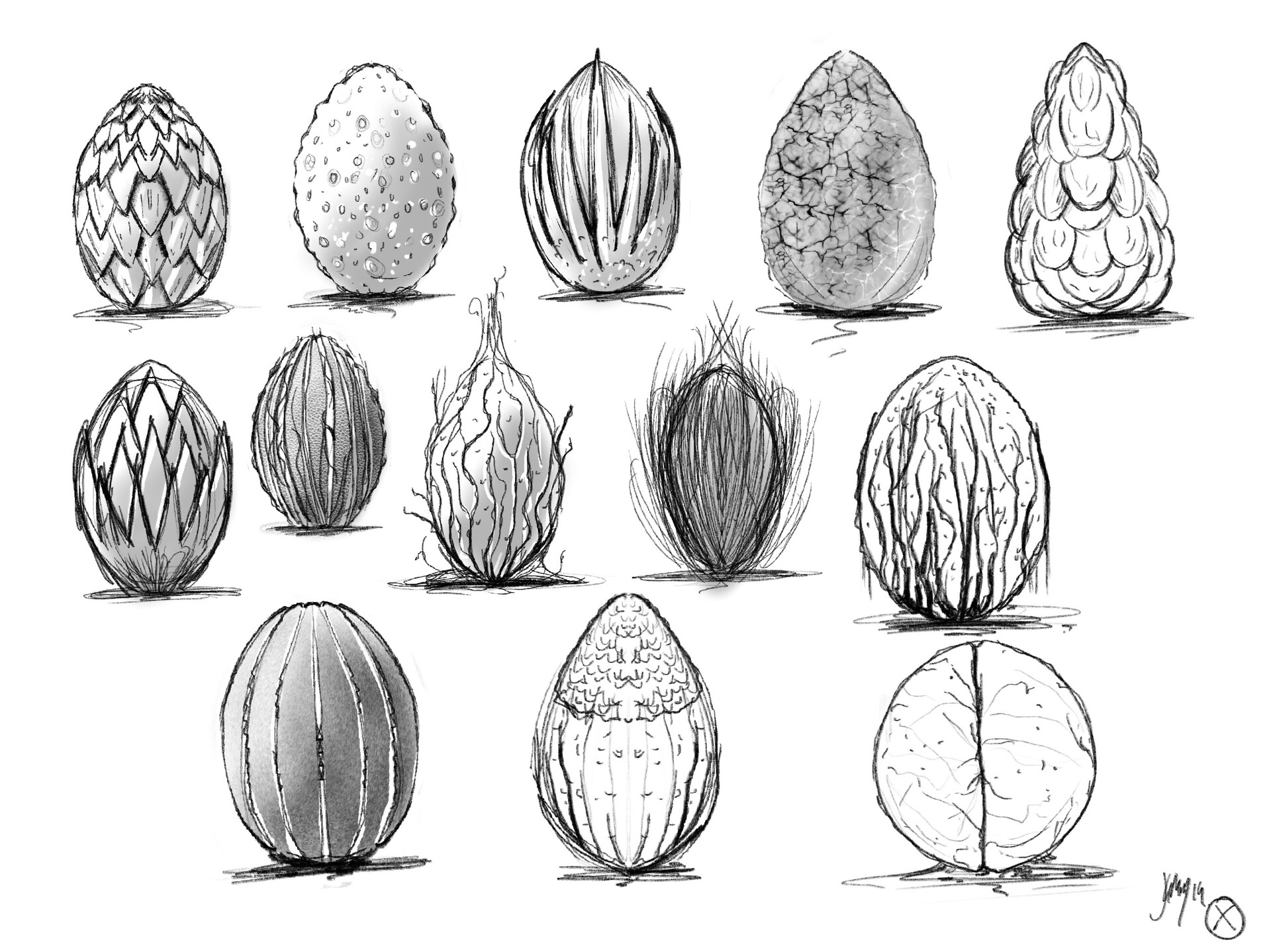 ArtStation - Concept alien egg sketches
