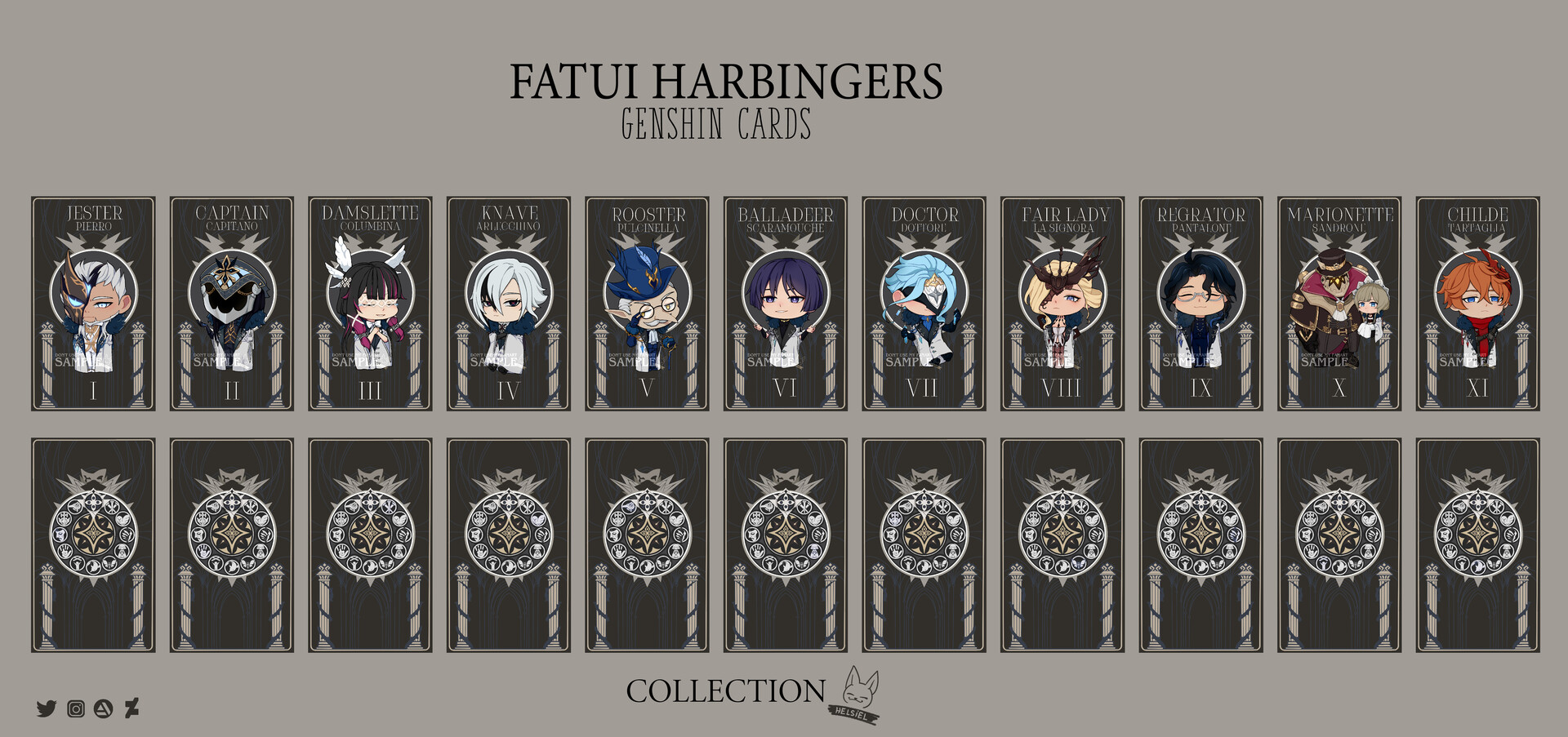 ArtStation - Fanart cards of Fatui harbingers