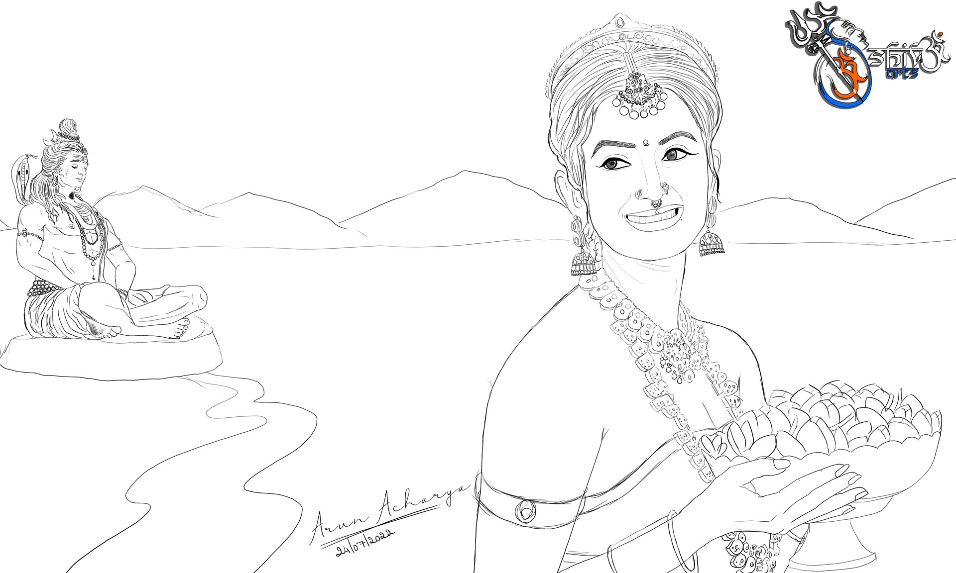 ArtStation - Princess Parvati serving Shiva