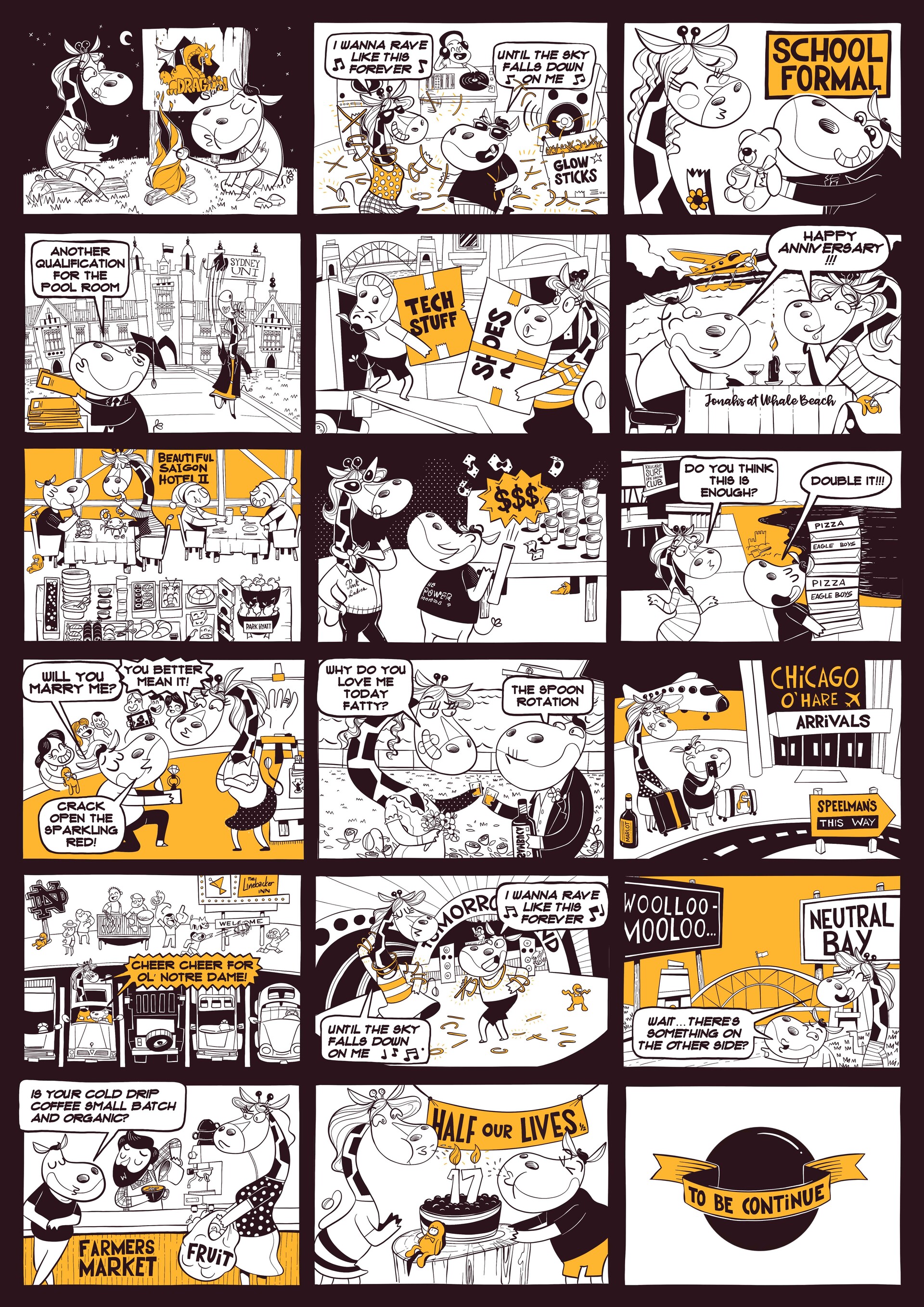 ArtStation - Character design and comic strip for printed poster