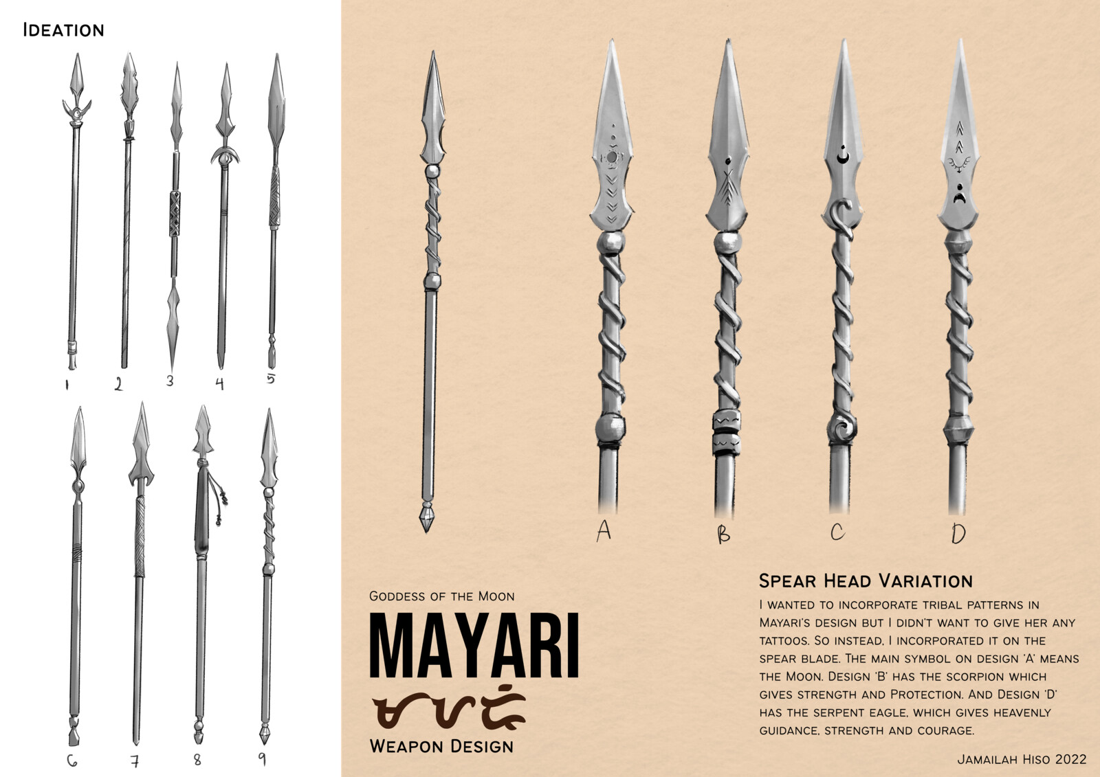 Jamailah Hiso - Mayari - Goddess of The Moon - Character Design