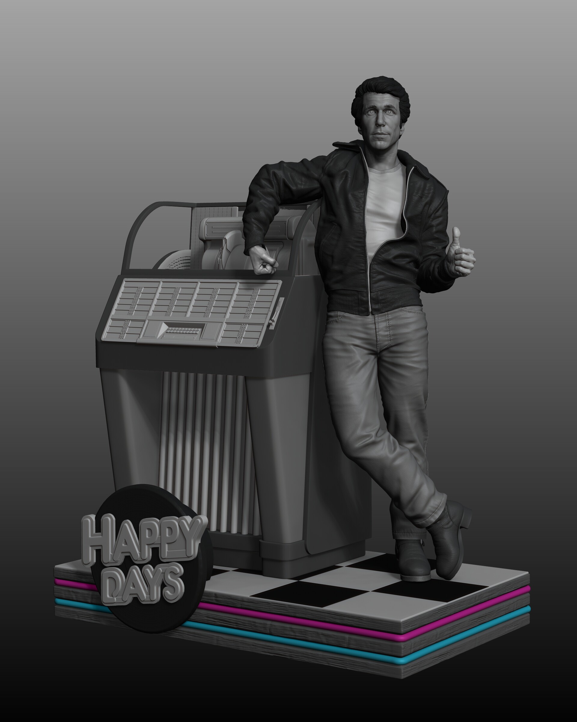 Daniele Danko Angelozzi - "The Fonz" 1:6 statue and figure