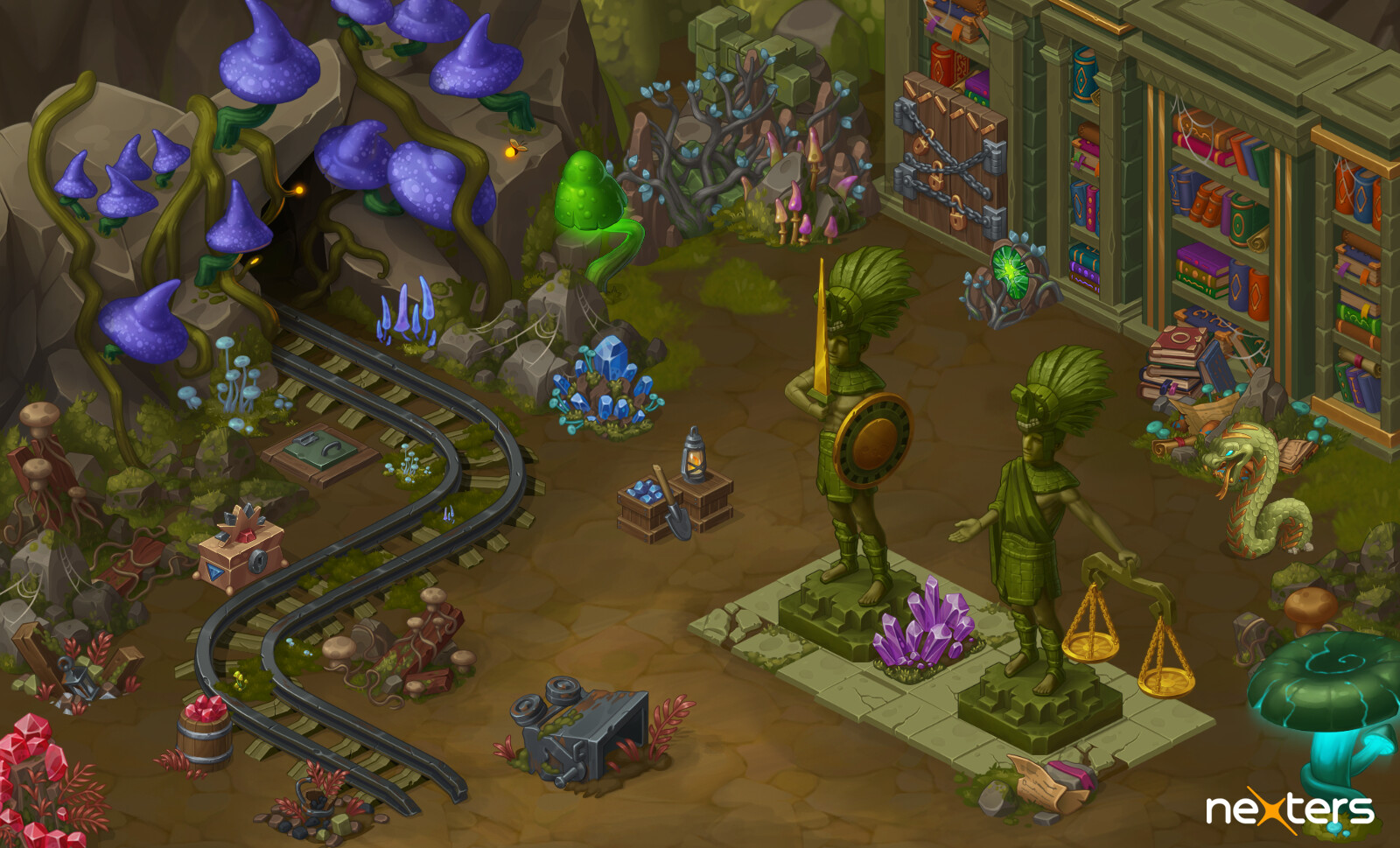 ArtStation - Cave strategy rpg mobile 2D art