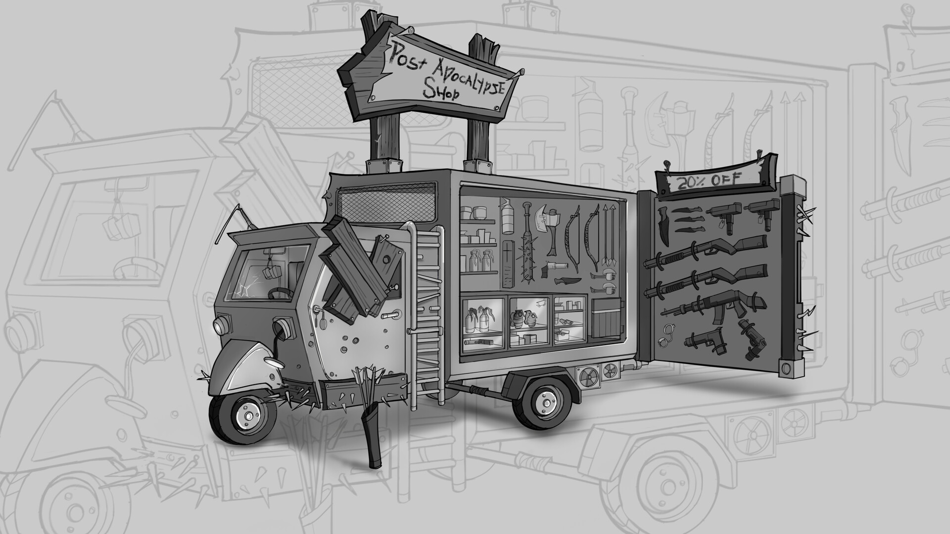 ArtStation - Post Apocalypse Shop