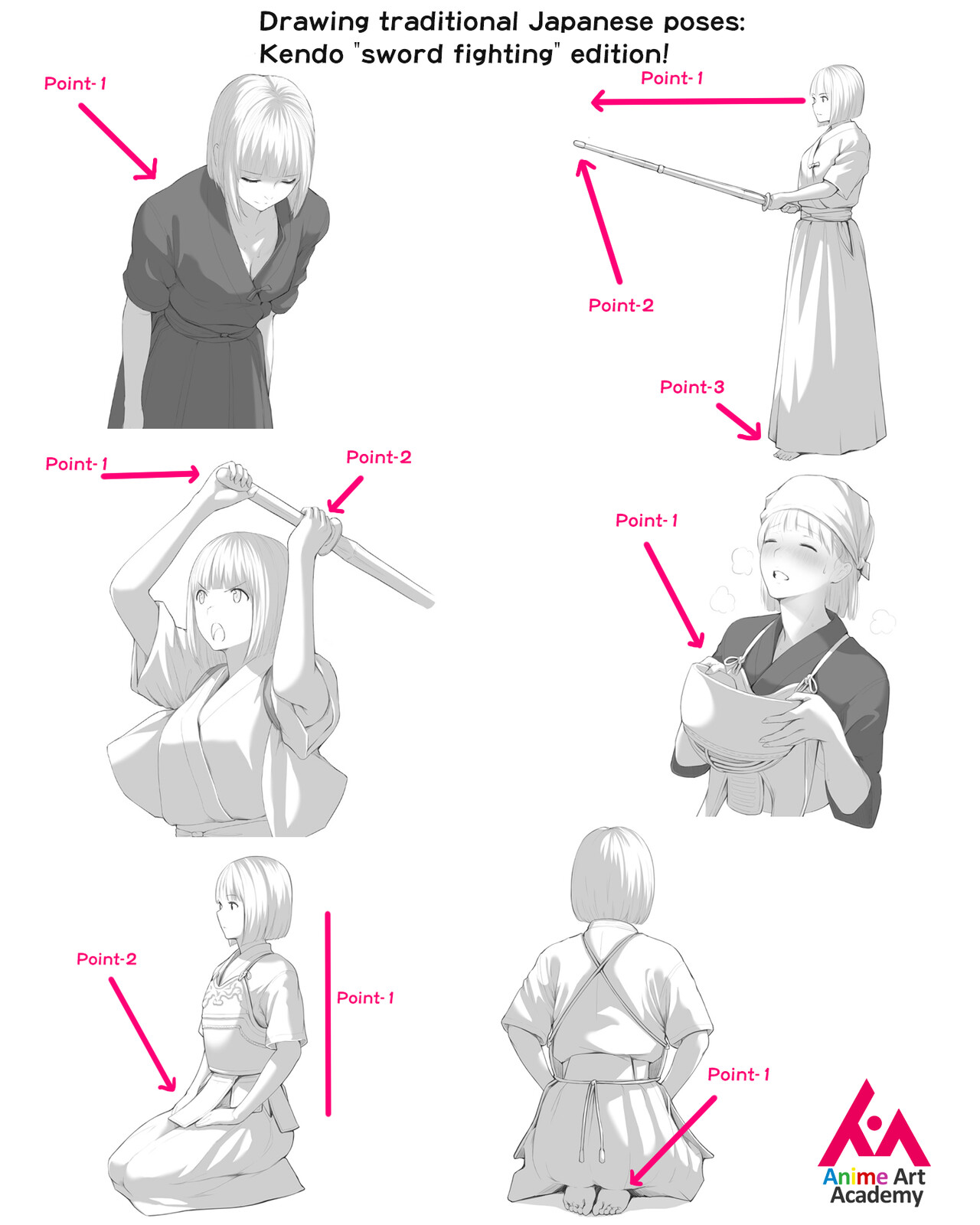 Anime Art Academy - Drawing traditional Japanese poses: Kendo “sword ...