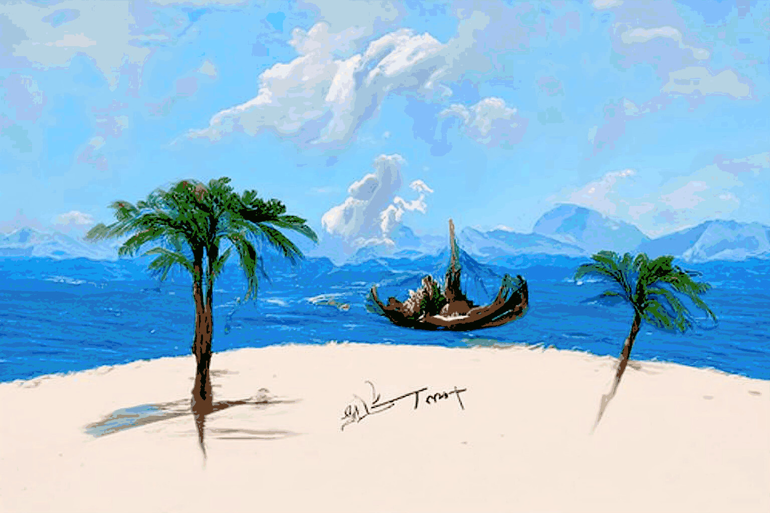 ArtStation - Moving tropical beach - Thomas Cole style - Series 2